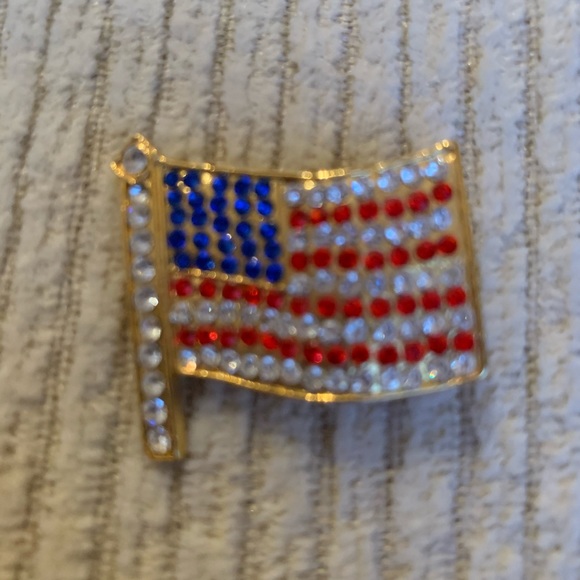 Jewelry | Patriotic Crystal Flag Brooch | Poshmark